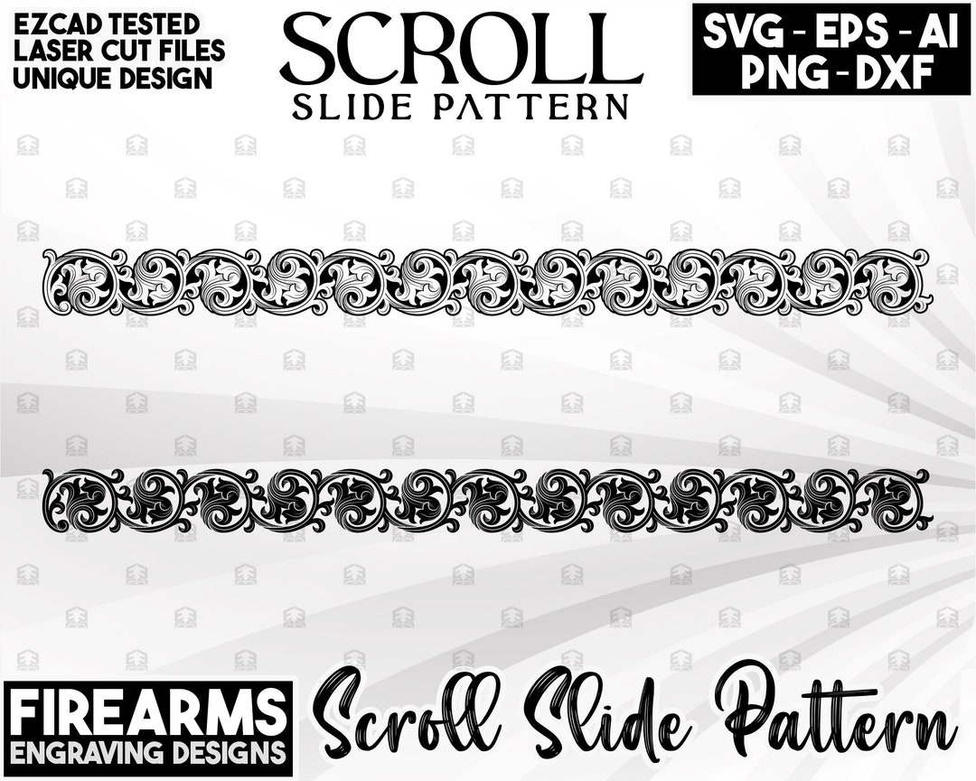 Scroll Work Slide Pattern Bundle,vector Gun Scroll Designs, Firearms ...