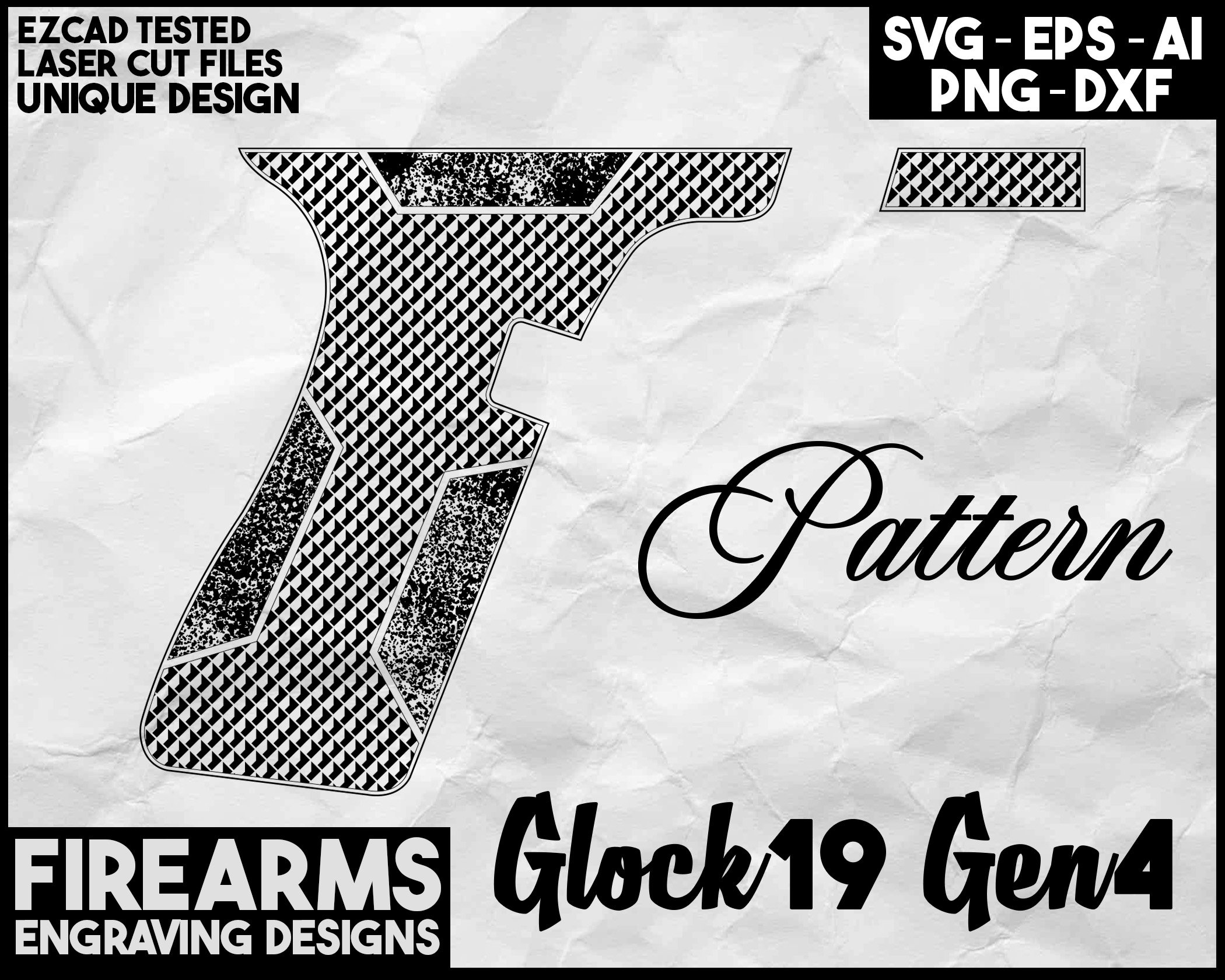 Personalized Glock19 Gen4 Gun Grip Pattern Laser Engraving Design ...