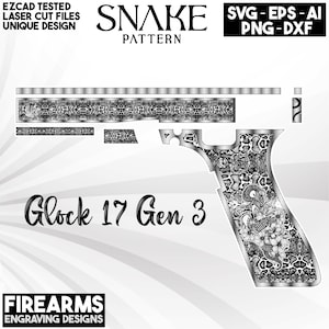 Glock 17 Gen 3 Snake Pattern Gun Design, Snake Engraving Design, Snake ...