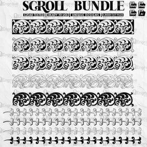 Scroll Slide Bundle | Laser Engraving Files | Ornamental Scrollwork SVG ...