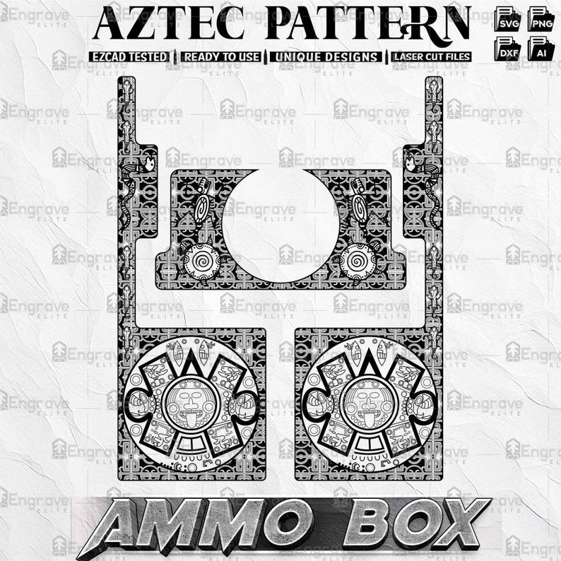 Aztec Ammo Box Laser Engraving Files: Tribal Pattern SVG DXF Ai - Etsy