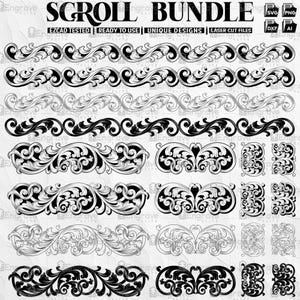Scroll Slide Bundle | Laser Engraving Files | Ornamental Scrollwork SVG ...