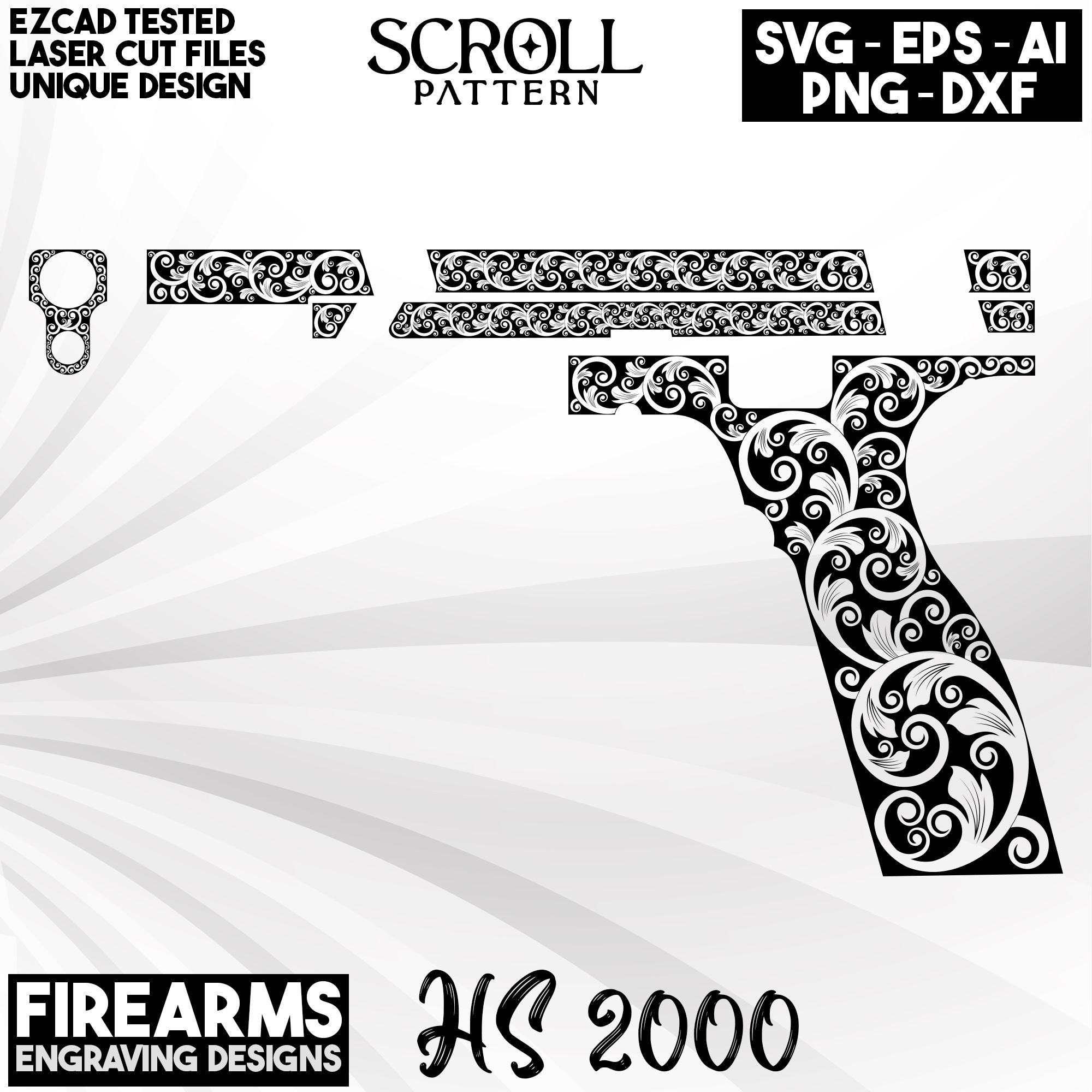 HS 2000 Firearms Scroll Work Laser Engraving Design | Firearms Scroll ...