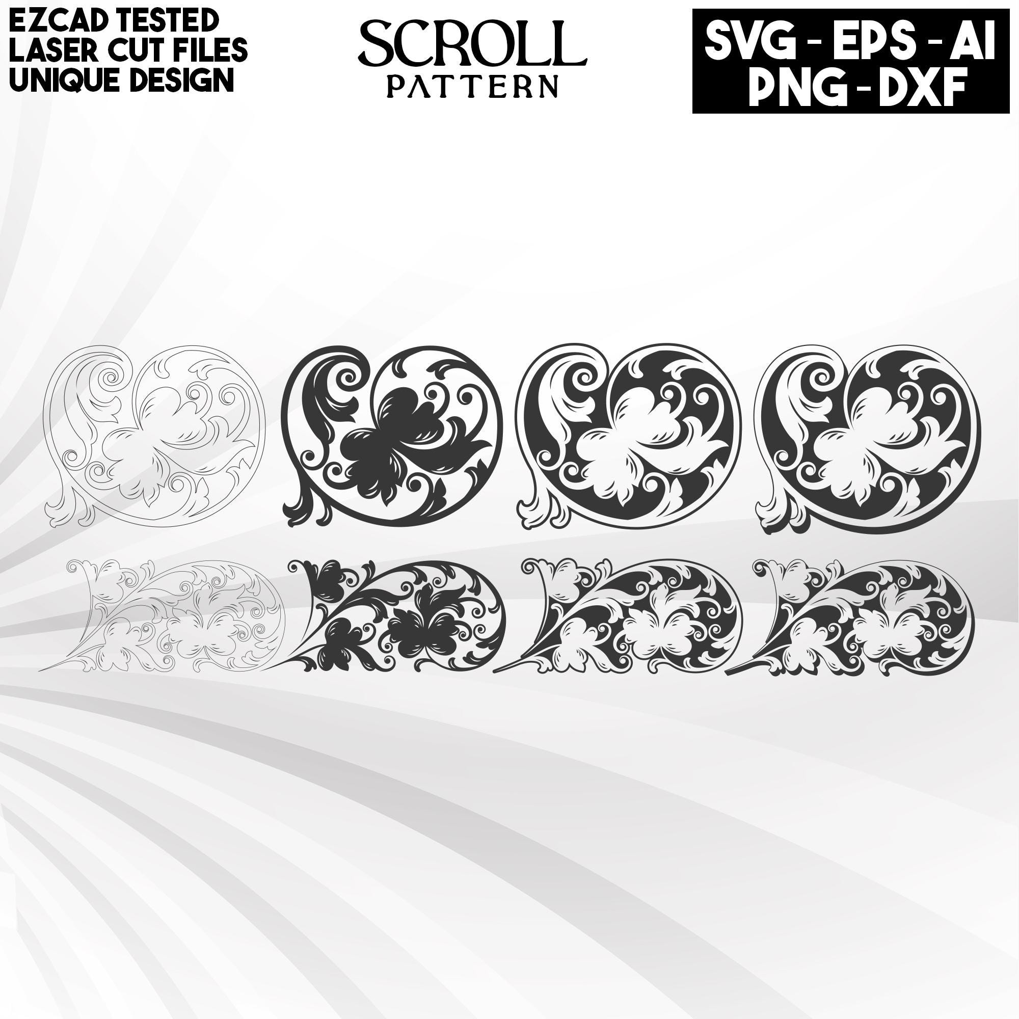 Custom Firearms Vector Scroll Work Laser Engraving Designs | Intricate ...