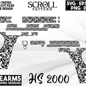 HS 2000 Firearms Scroll Work Laser Engraving Design | Firearms Scroll ...