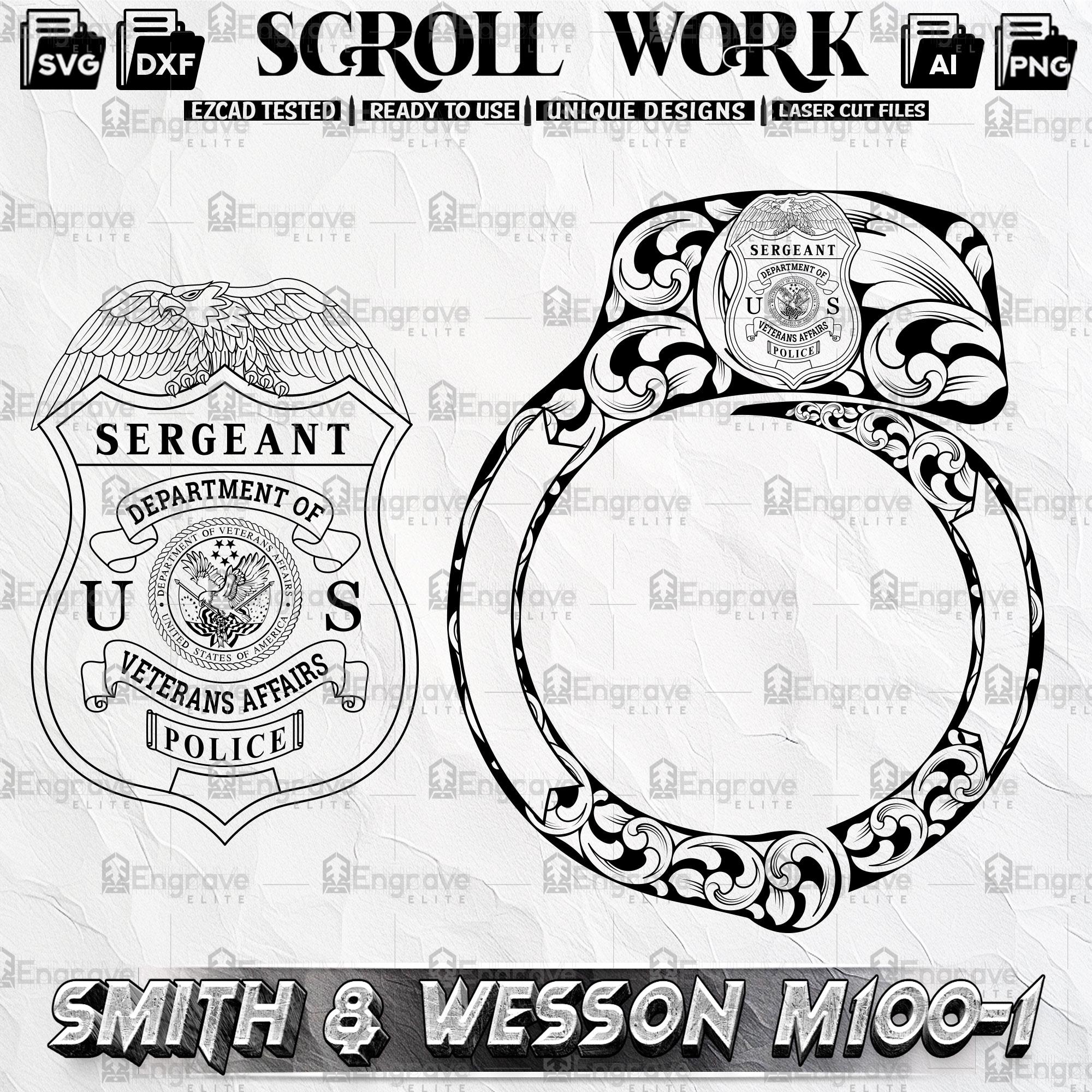 Custom S&W M-100 1 Handcuff Scrollwork Laser Engraving Files, Digital ...