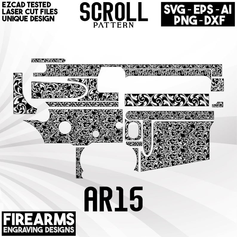 Custom AR-15 Firearms Scroll Work Laser Engraving Design | Intricate ...