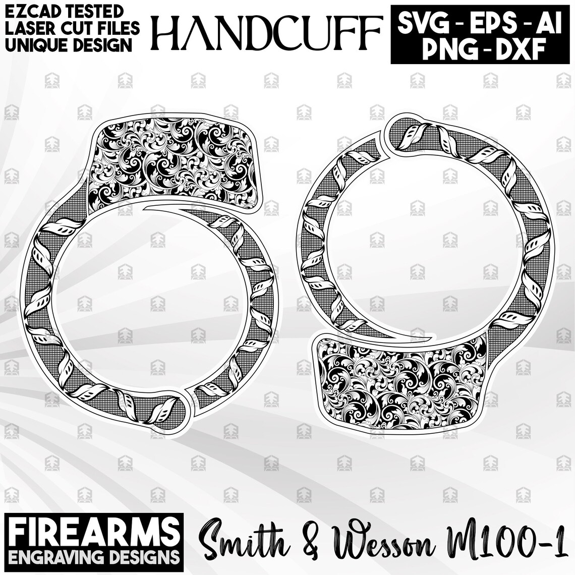 Smith & Wesson Handcuffs M100: Premium Quality Engraving Design ...