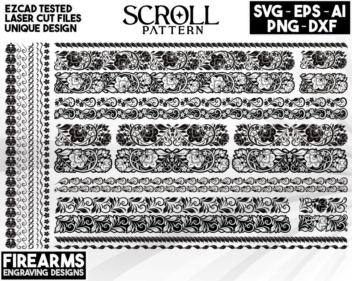 Custom Scroll Slide Pattern Laser Engraving Design, Scroll SVG File ...