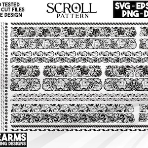 Custom Scroll Slide Pattern Laser Engraving Design, Scroll SVG File ...