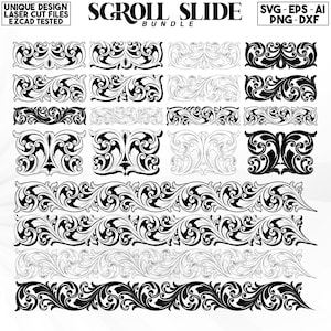 Custom Scroll Slide Pattern Laser Engraving Design,svg File,pattern, Firearms Scroll Laser Art ...
