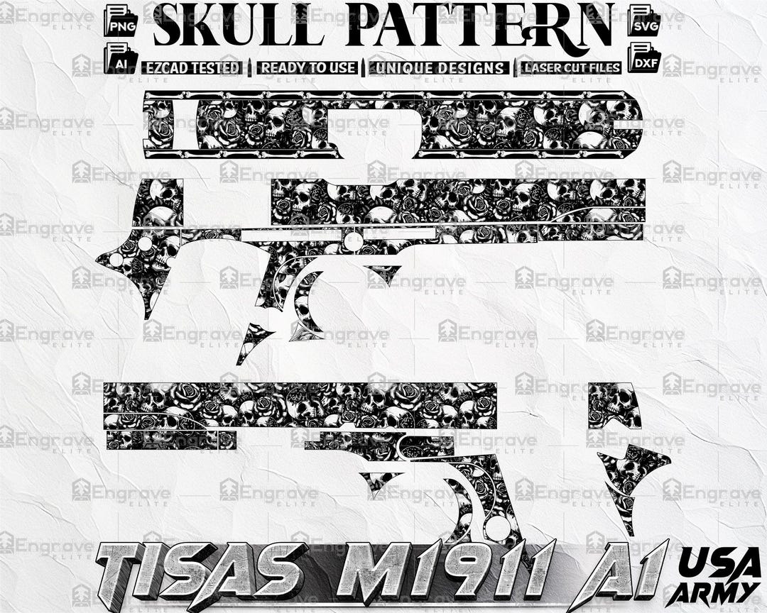 Custom Tisas M1911 A1 USA Army Firearm Laser Engraving Design, Rose and ...