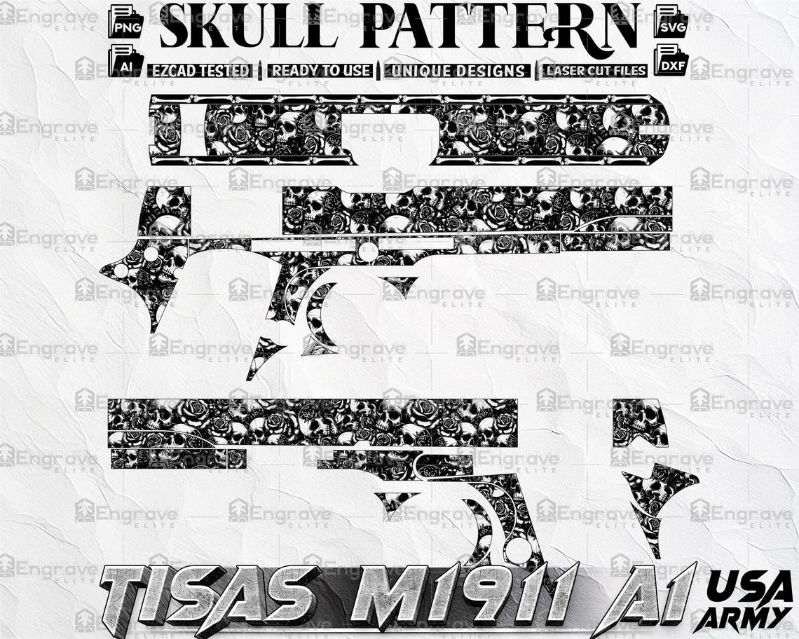 Custom Tisas M1911 A1 USA Army Firearm Laser Engraving Design, Rose and ...