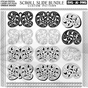 Custom Scroll Work Laser Engraving Design Bundle, Intricate Firearm Patterns, Firearms Scroll ...