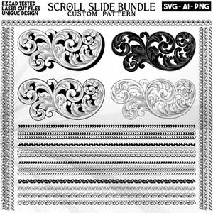 Custom Scroll Work Laser Engraving Design Bundle, Intricate Firearm Patterns, Firearms Scroll ...