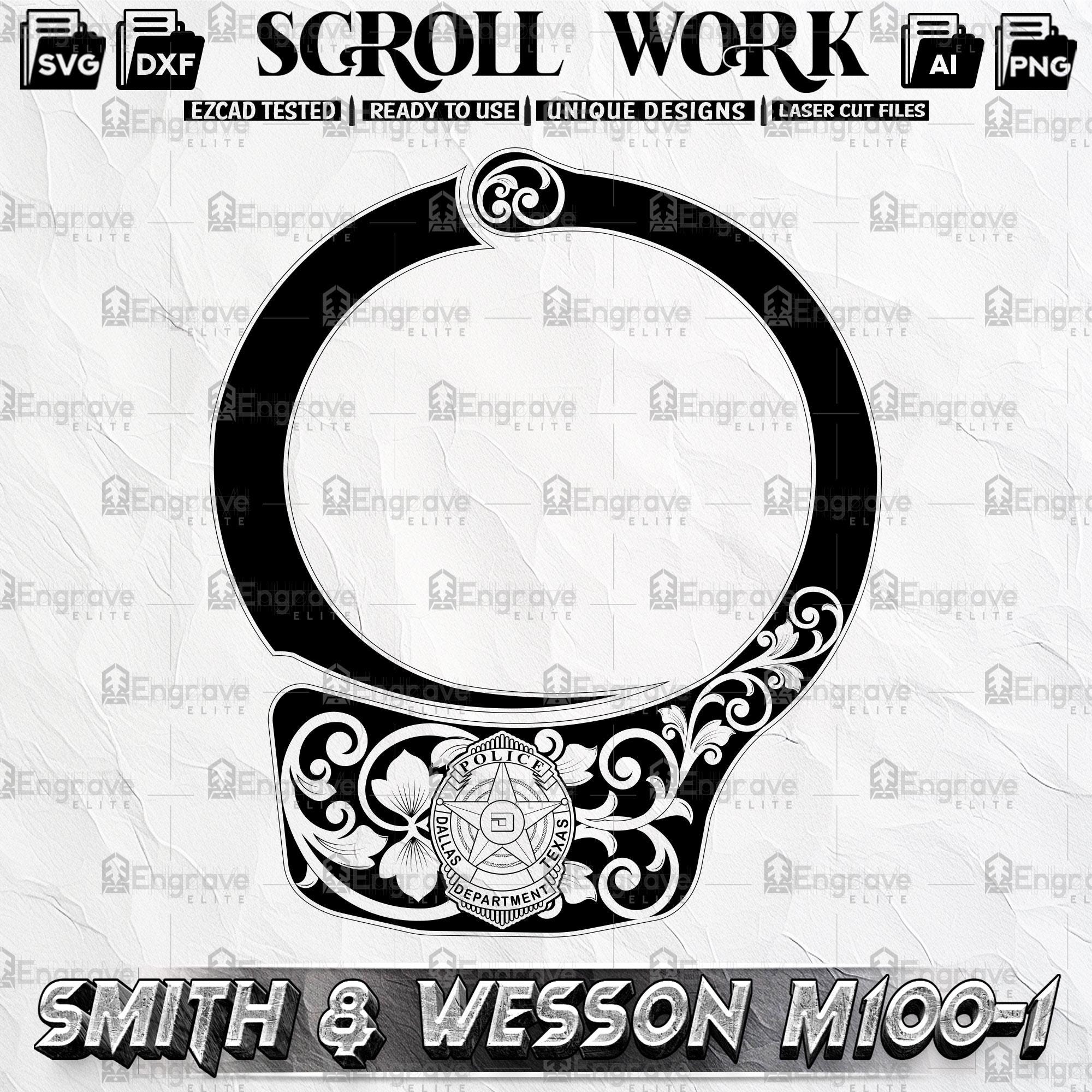 Smith & Wesson M100 Handcuff Scrollwork Laser Engraving Design, SVG Dxf ...
