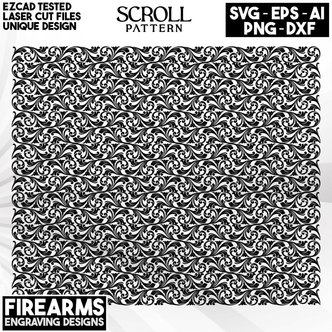 Scroll Pattern in a Seamless Pattern EZCAD SVG DXF Ai Custom Design - Etsy