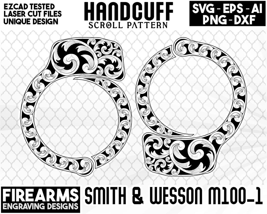 Smith & Wesson M100-1 Handcuff Custom Scroll Work Laser Engraving ...