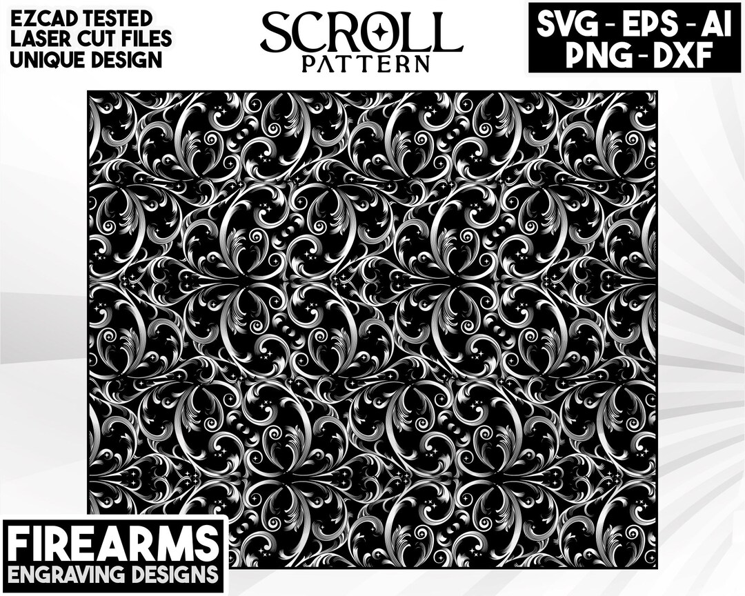 Scroll Work Pattern Design Laser Engraving SVG, Custom Scroll Svg ...
