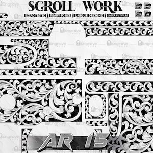 Custom AR-15 Firearm Scroll Work Laser Engraving Files | Intricate ...