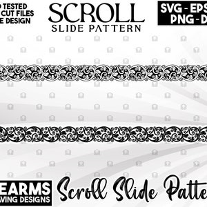Scroll Work Slide Pattern Bundle,vector Gun Scroll Designs, Firearms ...