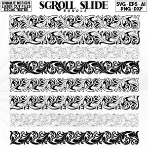 Custom Scroll Slide Pattern Laser Engraving Design,svg File,pattern, Firearms Scroll Laser Art ...