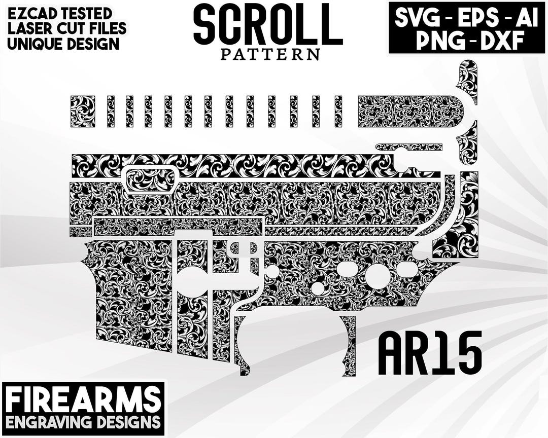 Custom AR-15 Firearms Scroll Work Laser Engraving Design | Intricate ...