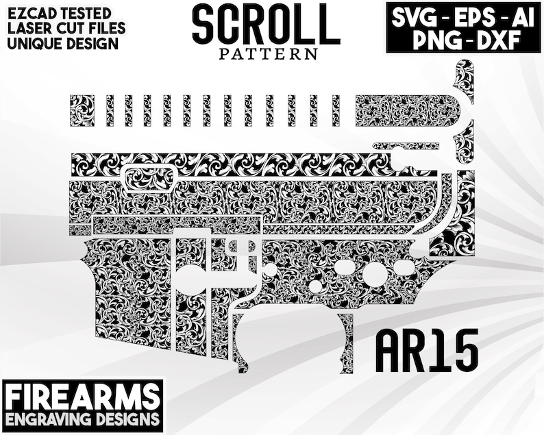 Custom AR-15 Firearms Scroll Work Laser Engraving Design | Intricate ...