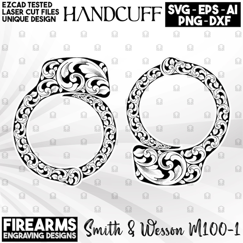 Smith & Wesson Handcuffs M100: Premium Quality Engraving Design ...