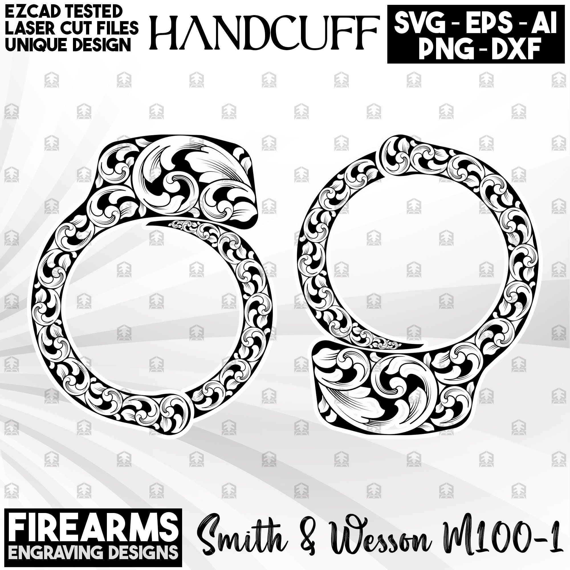 Smith & Wesson Handcuffs M100: Premium Quality Engraving Design ...