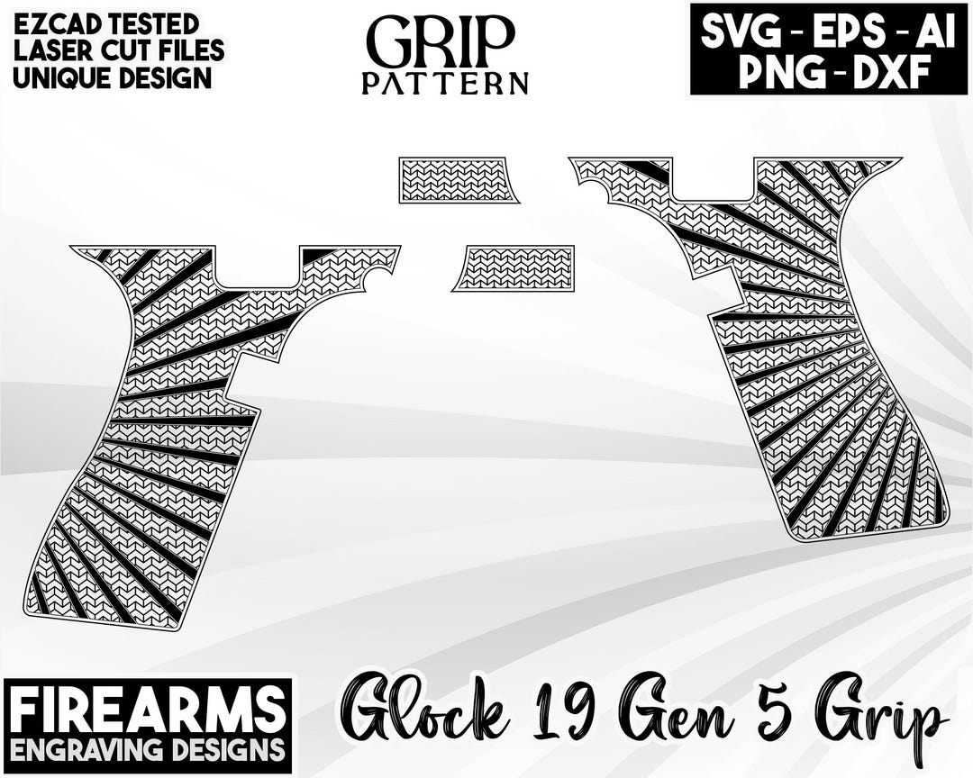 Firearms Grip Pattern Laser Engraving Design, Glock19 Gen5 Pattern ...
