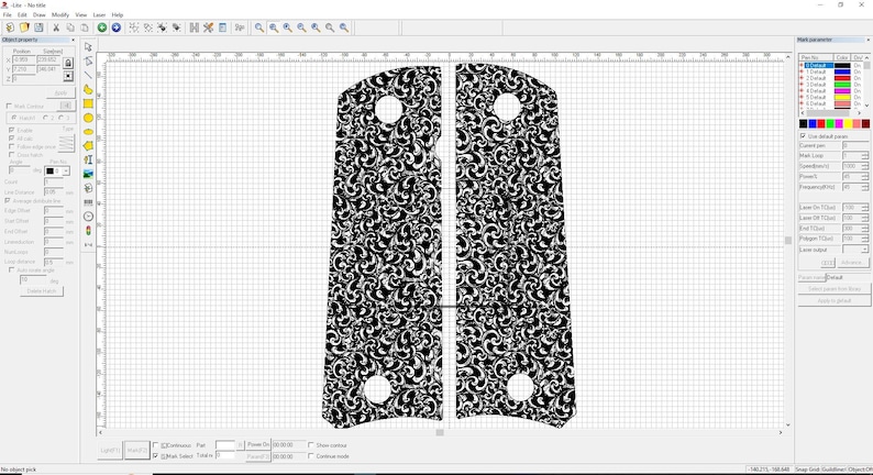 Colt1911 Firearms Grip Scroll Work Pattern Design Laser Engraving Files ...