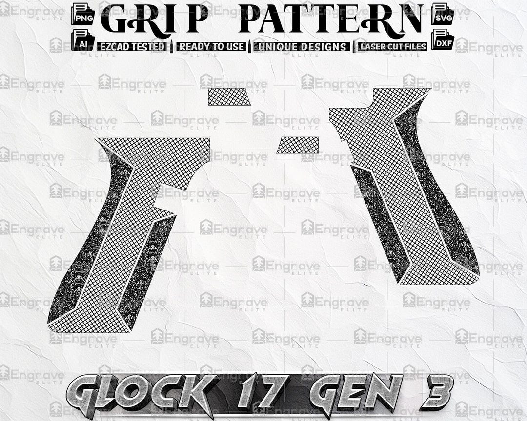 Glock17 Gen3 Grip Laser Engraving Design, Custom Pattern for Precision ...