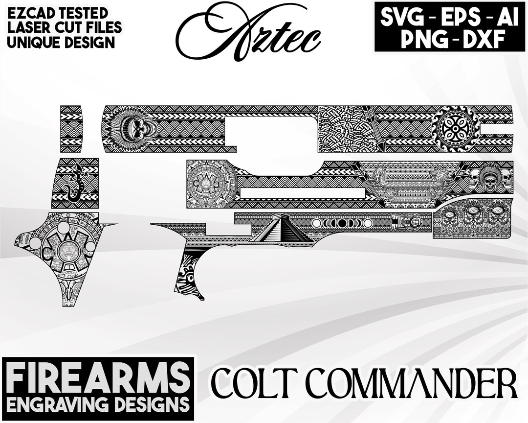 Aztec Pattern Design for Colt Commander Firearms Engraving Decoration ...
