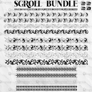 Scroll Slide Bundle | Laser Engraving Files | Ornamental Scrollwork SVG ...