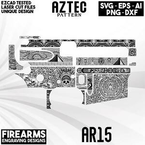 Custom AR-15 Aztec Tribal Laser Engraving Design | Unique Rifle Pattern ...