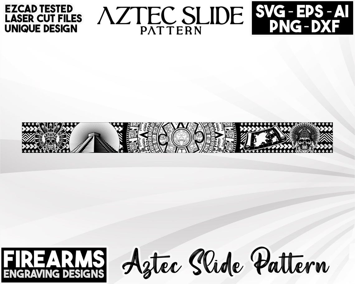 Vector Aztec Pattern Slide Laser Engraving Design, Aztec Theme Vector ...