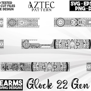 Glock22 Gen1 Aztec Tribal Firearm Laser Engraving Design,aztec Tribal ...