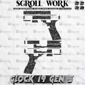 Glock19 Gen5 Custom Scroll Work Pattern Firearms Laser Engraving Design ...