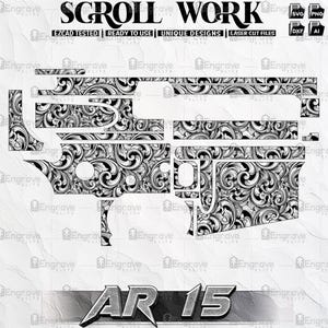 AR15 Firearms Scrollwork Pattern Laser Engraving Files, Firearms Scroll ...