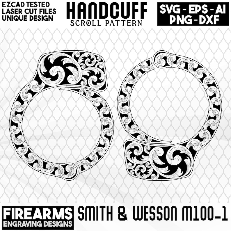 Smith & Wesson M100-1 Handcuff Custom Scroll Work Laser Engraving ...