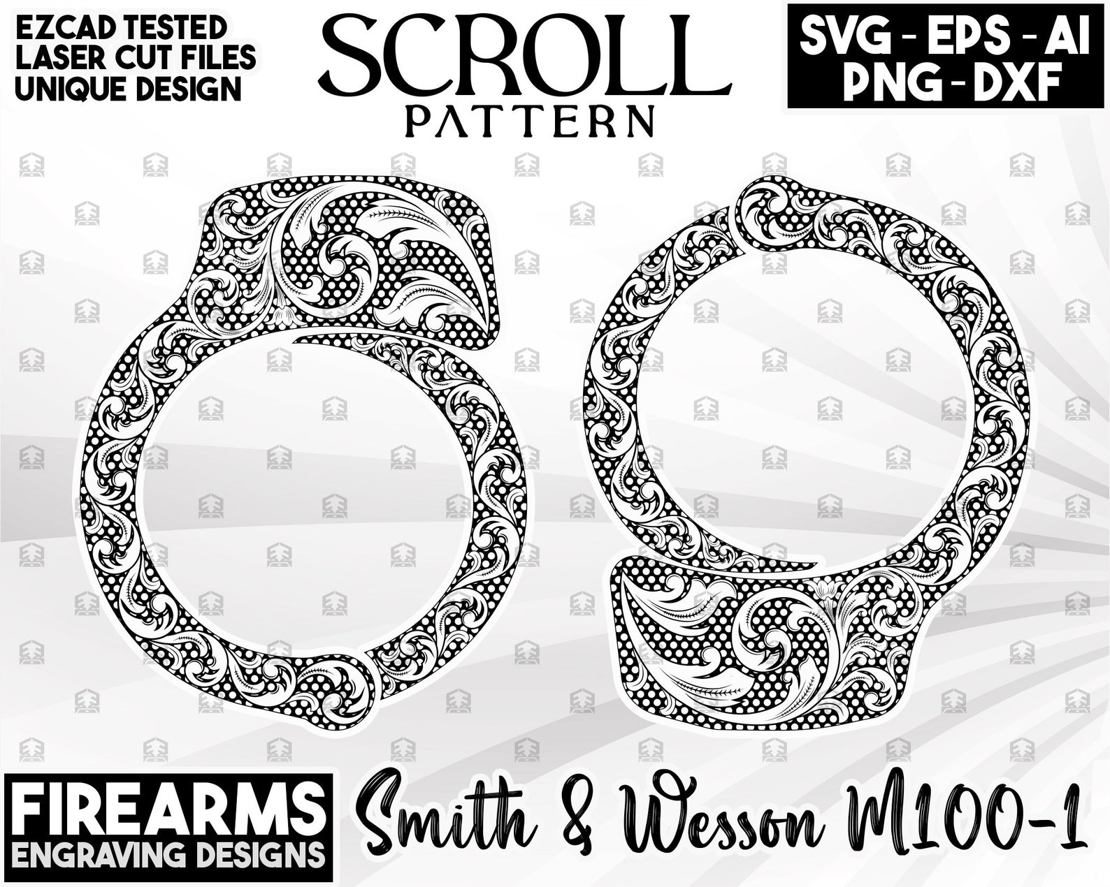 Smith & Wesson Handcuffs M100: Premium Quality Engraving Design ...