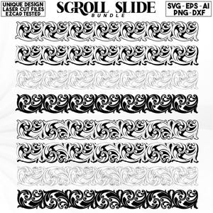 Custom Scroll Slide Pattern Laser Engraving Design,svg File,pattern, Firearms Scroll Laser Art ...