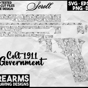 Custom Scroll Work Laser Engraving Pattern Design for Colt1911 Firearms ...