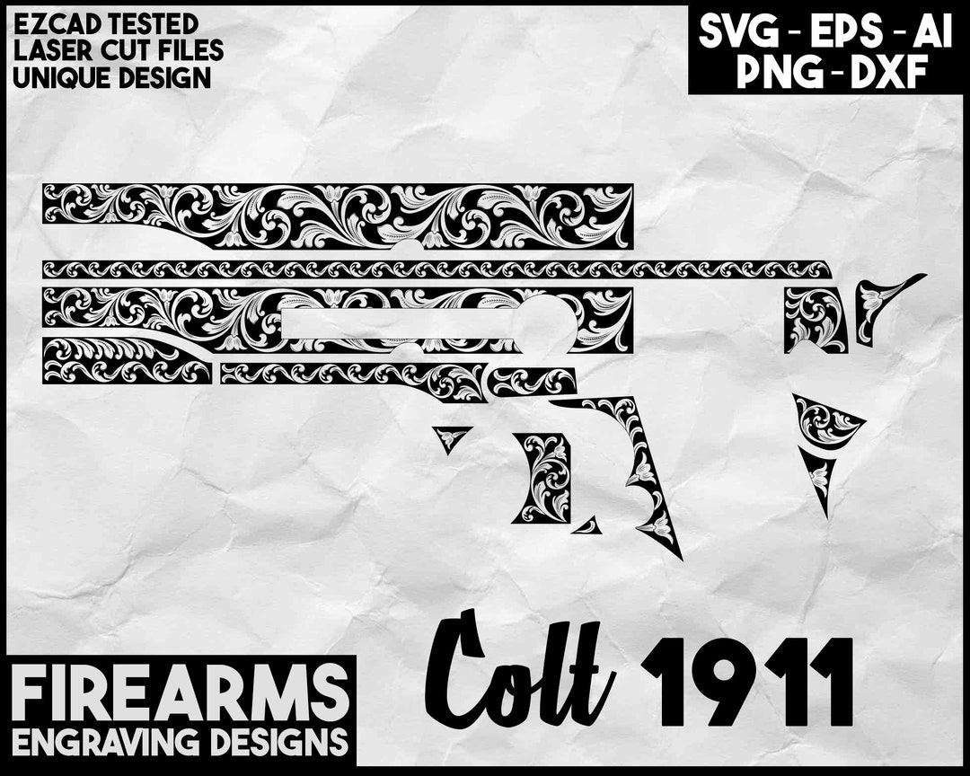 Colt 1911 Firearms Scroll Work Laser Engraving Design: Scroll Work ...
