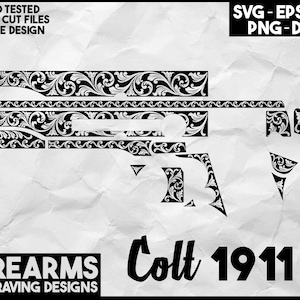 Colt 1911 Firearms Scroll Work Laser Engraving Design: Scroll Work ...