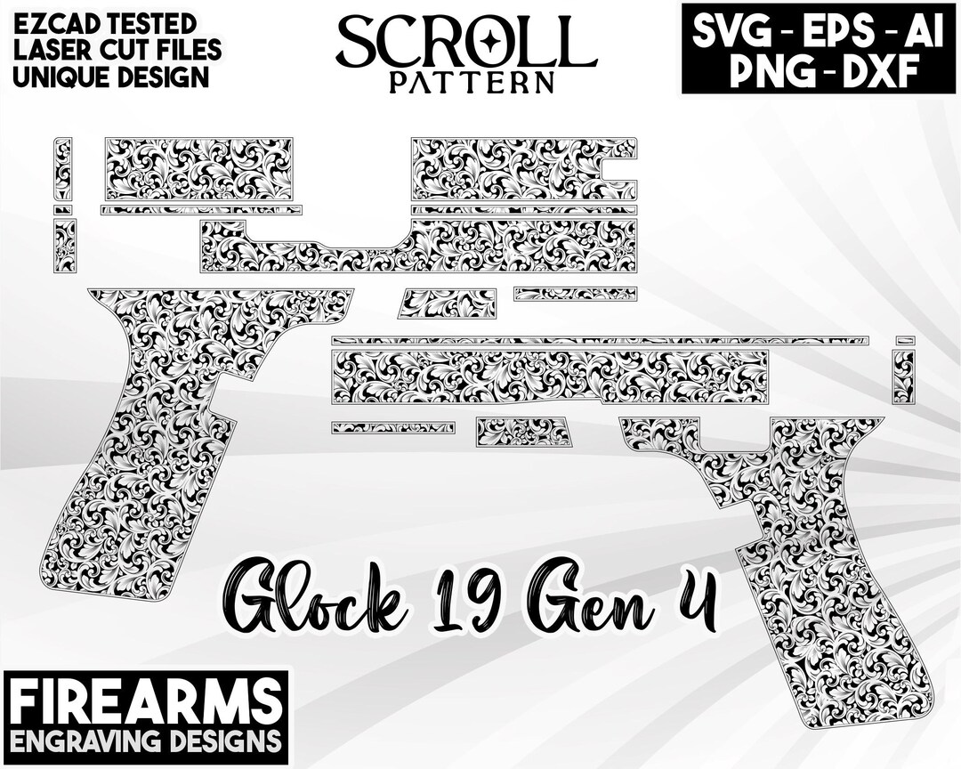 Custom Scroll Work Pattern Laser Engraved Glock19 Gen4 - Personalized ...