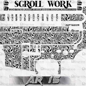 AR15 Firearms Scrollwork Pattern Laser Engraving Files, Firearms Scroll ...