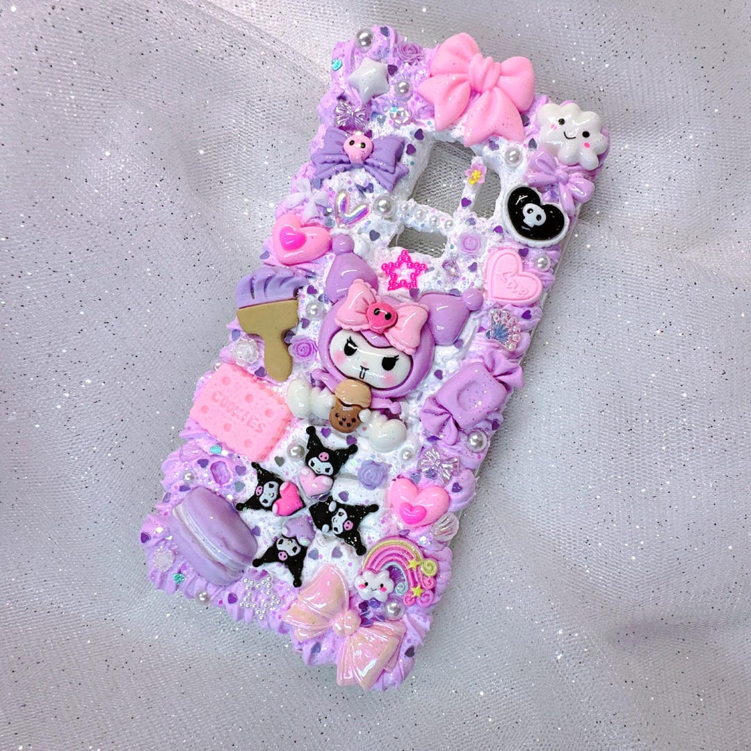 Kawaii Sanrio Kuromi Decoden Phone Case Any Device Cute Decora Custom ...