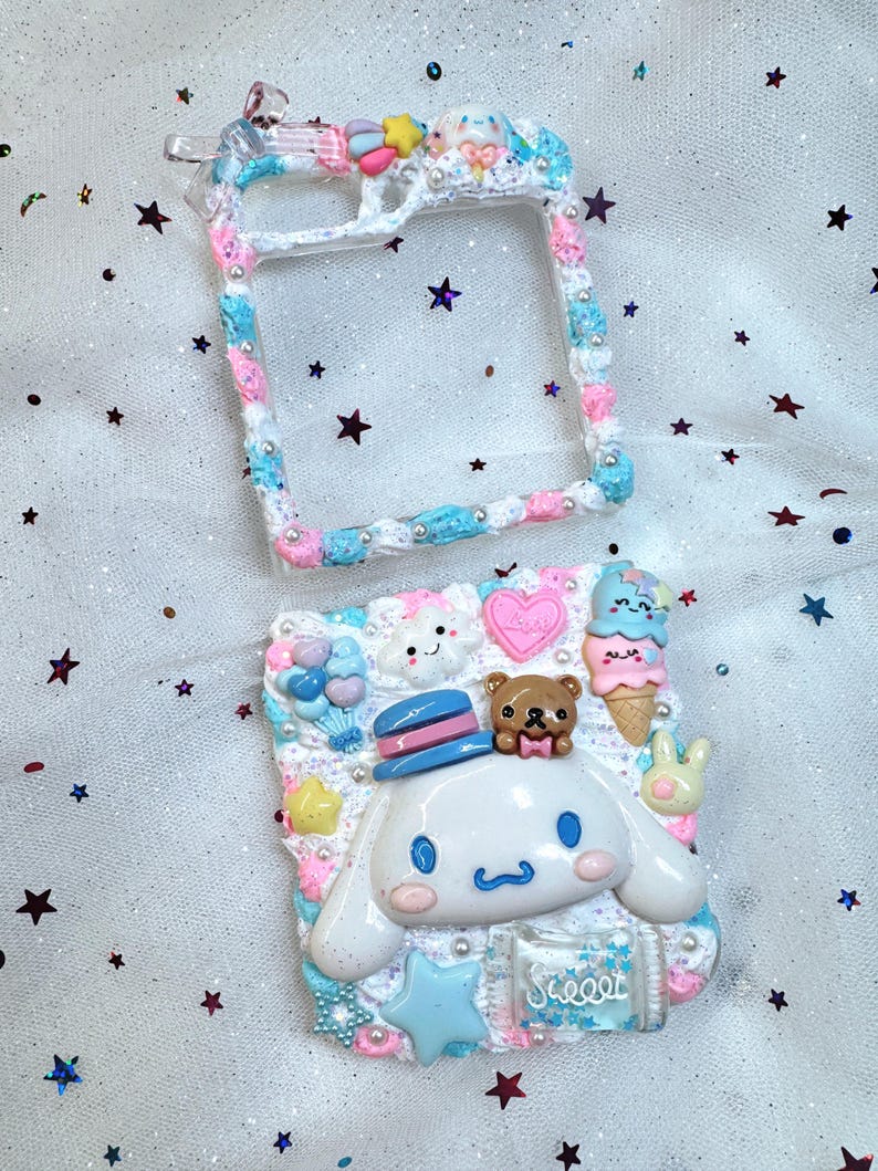 Kawaii Sanrio Cinnamoroll Decoden Phone Case Any Device Cute Decora ...